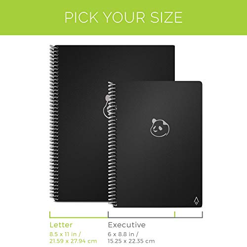 Rocketbook Smart Reusable Notebook, Letter Size Panda Planner with Daily, Weekly, & Monthly Pages, Neptune Teal, (8.5" x 11")