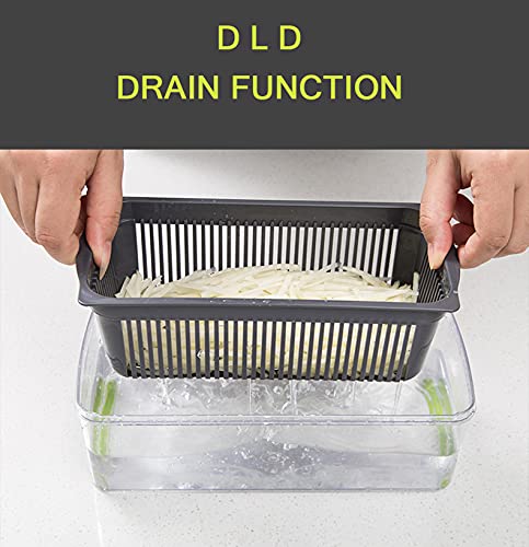 DLD 11 in 1 multi-function vegetable and fruit chopper kitchen multi-function diced vegetable artifact potato shredded grater grater household potato chip sliced grater Gray