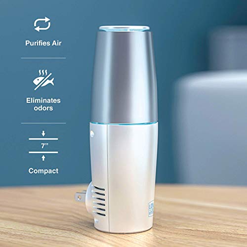 Air Purifier Wall Plug In with 2 UVC Bulbs - Portable Home Air Sanitizer with UV-C Light - Kitchen Purifier, Odor Reducer, and Neutralizer for Small Rooms & Office