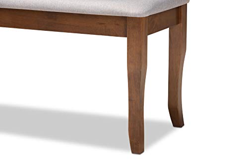 Baxton Studio Cornelie Modern and Contemporary Transitional Grey Fabric Upholstered and Walnut Brown Finished Wood Dining Bench