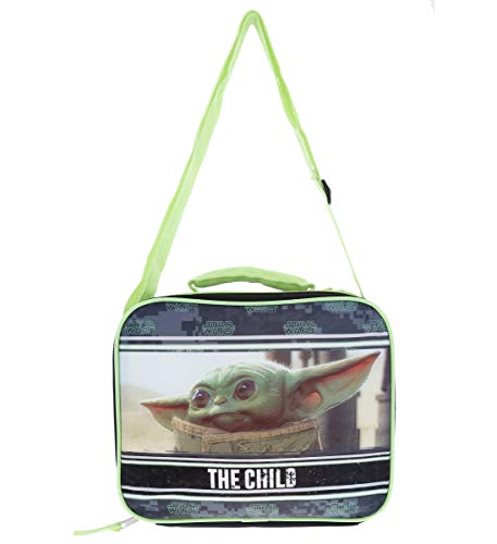 STAR WARS Disney The Child Baby Yoda Lunch Bag - Rectangle Baby Yoda Lunch Bag with Adjustable Strap, Baby Yoda Bag For Lunch Box Container For Kids, Students