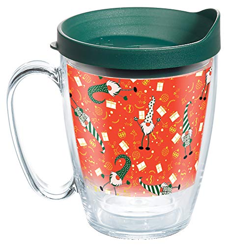 Tervis Christmas Gnomes Pattern Holiday Made in USA Double Walled Insulated Tumbler Cup Keeps Drinks Cold & Hot, 16oz Mug, Classic