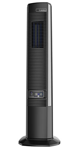 Lasko 42" Portable Outdoor Tower Fan with Bluetooth Technology for Decks, Patios and Porches with 4 Speeds, Night Mode, Internal Oscillation, Black, YF200