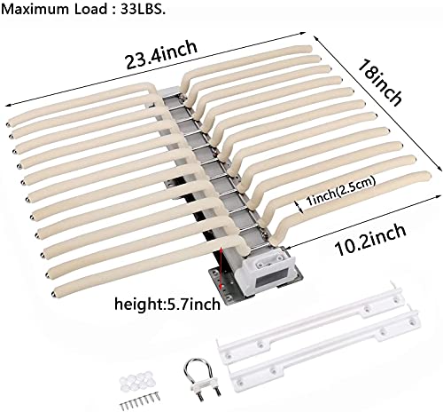 Pull Out Trousers Rack 22 Arms Steel Pull Out Pants Rack Pants Hanger Bar Clothes Organizers for Space Saving and Storage Maximum Load 33lbs Beige 23.4x18x5.7inch