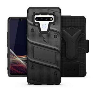 ZIZO Bolt Series for LG Stylo 6 Case with Screen Protector Kickstand Holster Lanyard - Black & Black