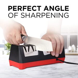 Mueller Professional Electric Knife Sharpener for Straight Knives Diamond Abrasives, Quickly Sharpening, Repair/Restore/Polish Blades