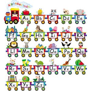 alphabet train bulletin board set animals alphabet cards alphabet line for classroom wall letters banner decor early learning bedroom nursery playroom decorations children kids teens