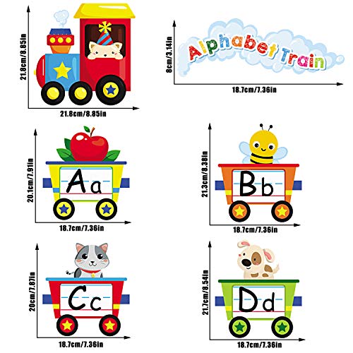 Alphabet Train Bulletin Board Set Animals Alphabet Cards Alphabet Line for Classroom Wall Letters Banner Decor Early Learning Bedroom Nursery Playroom Decorations Children Kids Teens