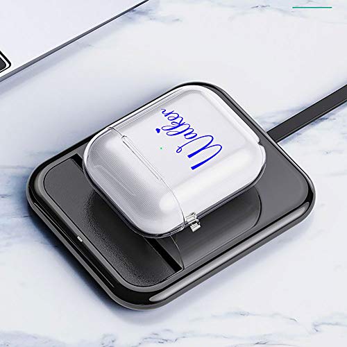 AIPNIS Custom Name Airpods Case for Apple AirPod 2 and 1 Cover Personalized Gift Shock Absorption Soft Clear TPU Cover DIY Relief