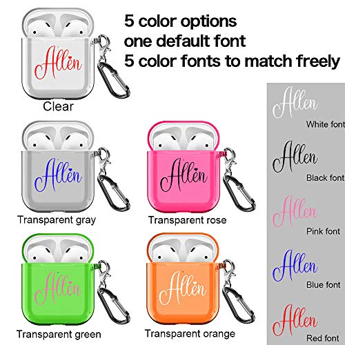 AIPNIS Custom Name Airpods Case for Apple AirPod 2 and 1 Cover Personalized Gift Shock Absorption Soft Clear TPU Cover DIY Relief