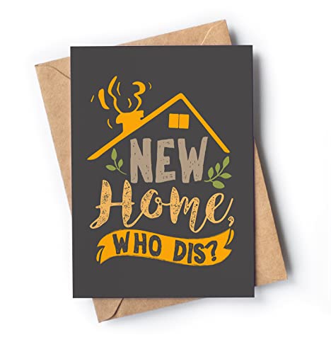 Original and funny housewarming card with envelope for party (perfect for men or women) | Fun congratulatory card for a new homeowner | Unique present for son, daughter, best friend