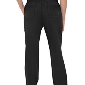 SOULFUL SCRUBS for Women 6 Pocket, Cargo Pant - Stylish Medical Scrub Pant with Midrise Fit for Woman 3500 Caroline- Medium Black - Medium,Black