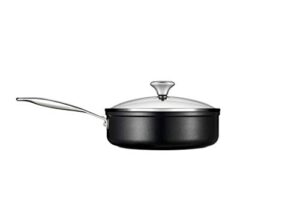 le creuset toughened nonstick pro saute pan with glass lid, 3.5 qt.