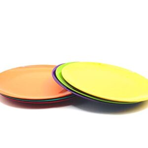 KOXIN-KARLU Melamine Plates, 10.5-inch Dinner Plates Dinnerware Dish, set of 6 in 6 Assorted Colors | 100% Melamine, Dishwasher Safe, BPA Free