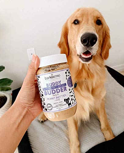 BUDDY BUDDER Bark Bistro Company, Superberry Snoot + Barkin Banana + Pumpkin Pup, 100% Natural Dog Peanut Butter, Healthy Dog Treats - Made in USA (Set of 3 / 17oz)