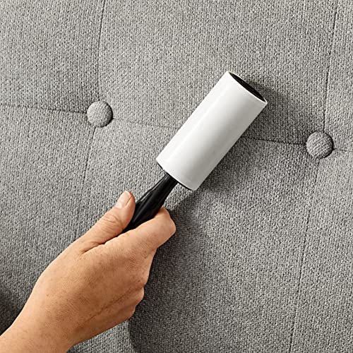 Amazon Basics Mini 1.8" Diameter Lint Roller for Pet Hair, Clothing and Furniture - 2 Handles, 6-Pack Refills of 30 Sheets (180 Sheets Total)