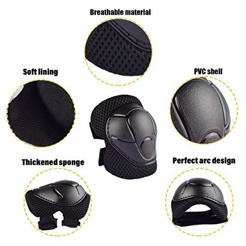 Kids Protective Gear, 7 in 1 knee pads for kids set, Youth Elbow Pads, Wrist Guard, Neck Gaiter for Age 3-8 Boys Girls Children Rollerblading Skateboard Bike Cycling Skating Scooter Riding Sports