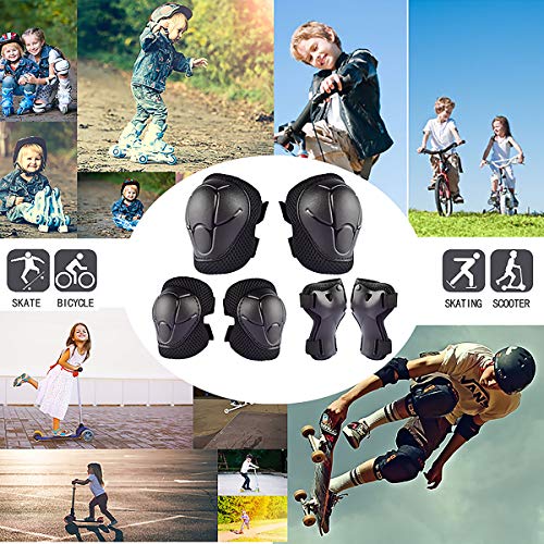 Kids Protective Gear, 7 in 1 knee pads for kids set, Youth Elbow Pads, Wrist Guard, Neck Gaiter for Age 3-8 Boys Girls Children Rollerblading Skateboard Bike Cycling Skating Scooter Riding Sports