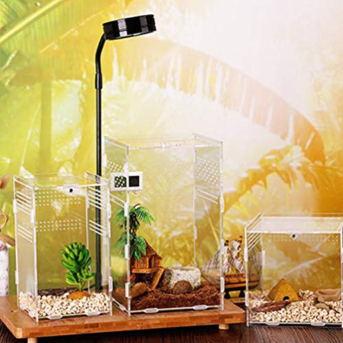 Reptile Terrariums Reptile Terrarium Breeding Box Worm Dish Reptile Food Container Habitat Tank Frog Carrier Tortoise Snail Hermit Crab House