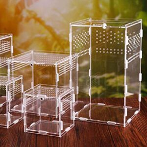 Reptile Terrariums Reptile Terrarium Breeding Box Worm Dish Reptile Food Container Habitat Tank Frog Carrier Tortoise Snail Hermit Crab House