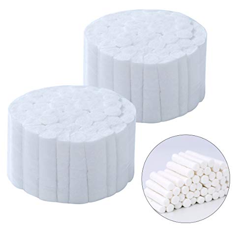 100 Count Cotton Rolls #2 Medium 1.5" Dental Gauze Cotton Rolls Non-Sterile 100% Natural Cotton High Absorbent Cotton