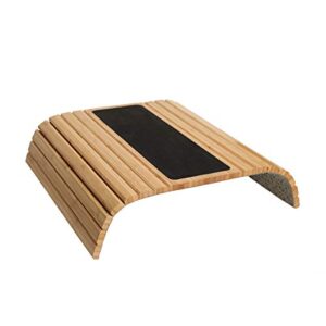 Sofa Arm Tray Table Slinky Secure/Flexible/Foldable Couch Tray Table with Non-Slip Mat for Drinks, Food, Phone or Remote. Sustainable Slinky Bamboo Design (16.5"L x 13.25"W x 0.4"H, Natural Bamboo)