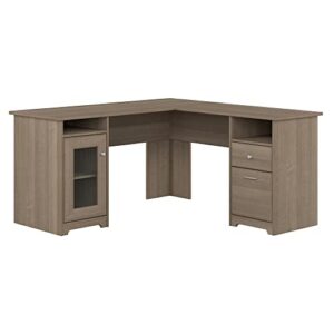 bush furniture cabot 60w l shaped computer desk in ash gray