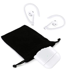 4 Pairs AirPods Accessories Ear Hooks Cover, Professional Anti-Slip Silicone Earbuds Tips Hook Compatible with Apple Airpods 1 and 2(White)