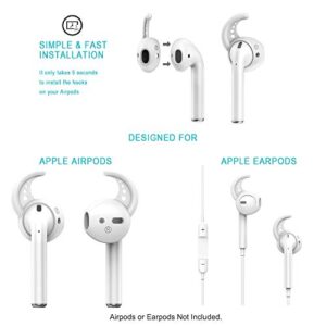 4 Pairs AirPods Accessories Ear Hooks Cover, Professional Anti-Slip Silicone Earbuds Tips Hook Compatible with Apple Airpods 1 and 2(White)