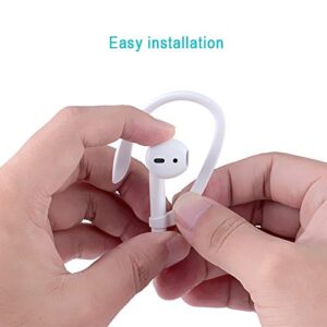 4 Pairs AirPods Accessories Ear Hooks Cover, Professional Anti-Slip Silicone Earbuds Tips Hook Compatible with Apple Airpods 1 and 2(White)