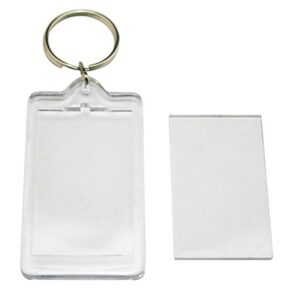 10Pcs SMALL SIZE-Rectangle Clear Acrylic Photo Snap-in Keychain Blank Double Sided Custom Personalised Photo Insert Picture Frame Keychain Keyring Holder(1.1 x 1.7 in)