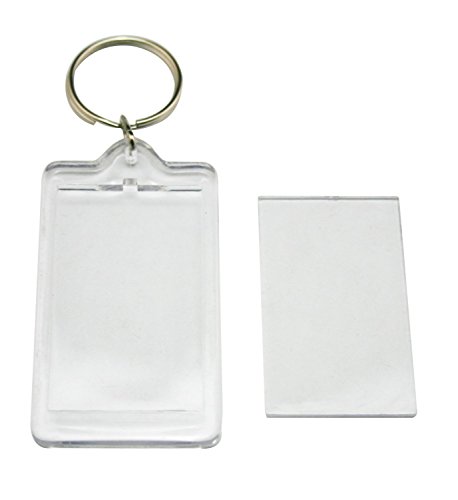 10Pcs SMALL SIZE-Rectangle Clear Acrylic Photo Snap-in Keychain Blank Double Sided Custom Personalised Photo Insert Picture Frame Keychain Keyring Holder(1.1 x 1.7 in)