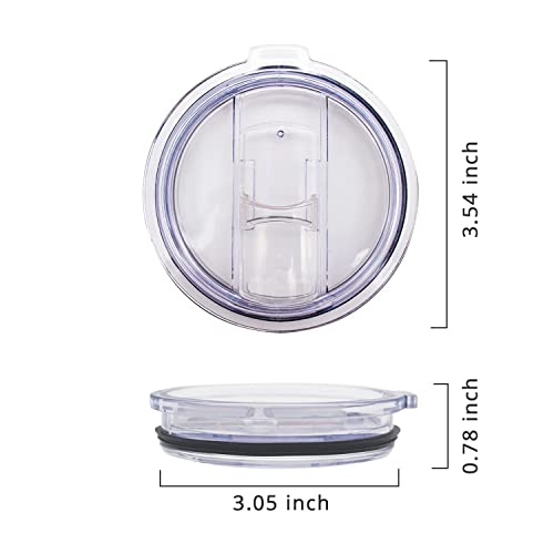 KUFUNG Tumbler Lids Spillproof 20 oz, Splash Resistant Lids for Tumbler/For Yeti and More Cooler Cup (Transparent Slide, 20 OZ)