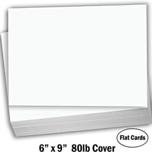 Hamilco White Cardstock Paper 6x9 Blank Index Cards Card Stock 80lb Cover 100 Pack