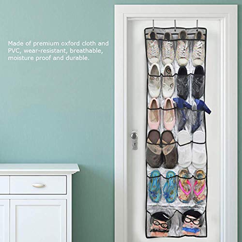 Crystal Clear Over The Door Hanging Shoe Organizer Oxford Cloth Toy Hanging Storage Rack Space Saver 22 Pockets