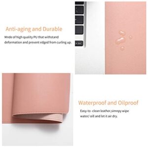 Everenty Writing Desk Pad Protector,Non-Slip PU Leather Desk,Mouse Pad,Office Desk Mat,Laptop Desk Pad,Waterproof Desk Writing Pad for Office and Home(31.5" x 15.7") (Pink)