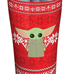 Tervis Star Wars The Mandalorian Christmas Holiday Sweater Triple Walled Insulated Tumbler, 2 Piece Set, Stainless Steel