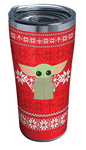 Tervis Star Wars The Mandalorian Christmas Holiday Sweater Triple Walled Insulated Tumbler, 2 Piece Set, Stainless Steel