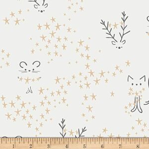 art gallery fabrics art gallery little town starbright frost fabric, white