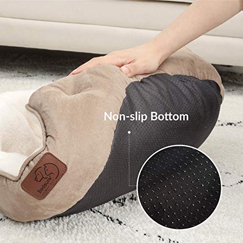 Bedsure Round Bed for Small Dogs, Washable for Indoor Cats, Pet Bed for Puppy and Kitten with Slip-Resistant Bottom, Camel, 20 Inches