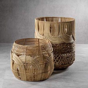 Zodax Melaka Multi-Weave Rattan & Water Hyacinth Decorative Baskets, Natural