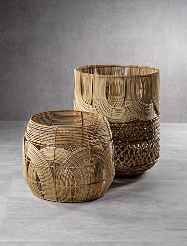 Zodax Melaka Multi-Weave Rattan & Water Hyacinth Decorative Baskets, Natural