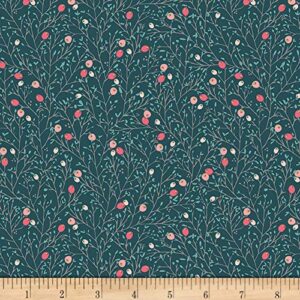 art gallery fabrics art gallery little town winterberry spice fabric, blue green