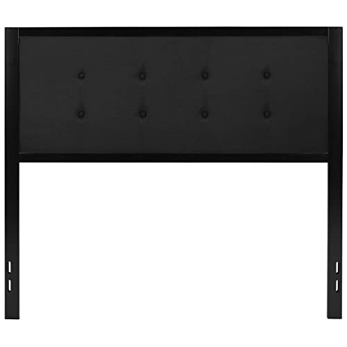 Flash Furniture Bristol Metal Tufted Upholstered Full Size Headboard in Black Fabric