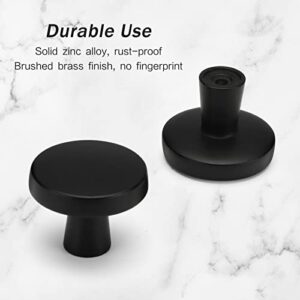 homdiy 25 Pack Black Knobs for Kitchen Cabinets Bathroom Cabinet Knobs - MO5310BK Mushroom Drawer Knobs Black Round Knobs for Cabinets and Drawers