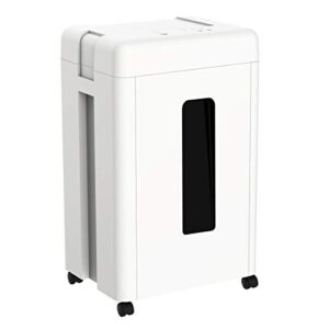 wolverine 15-sheet super micro cut high security level p-5 heavy duty paper/cd/card shredder for home office, ultra quiet by manganese-steel cutter and 8 gallons pullout waste bin sd9520 (white etl)