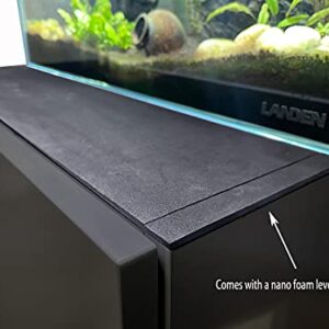 Landen Aquarium Wooden Stand and Cabinet for up to 30 Gal Tank, Fish Tank Stand, Nano Foam Leveling Mat Included, W23.6xD17.7xH33.9in,Wooden Matte Black Painted(Stand Only)