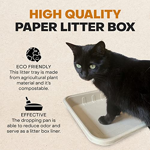 Eco Friendly Disposable Litter Box 5 Count (Suitable for Cat, Hamster, Guinea Pig, Mice, Rabbit) Cat Litter Tray Sifting Litter Box Cat Litter Liners (1 Extra Litter Box Based on Availability)