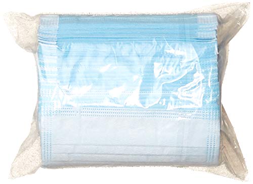 Single Use Pullout Comfort Earloop Disposable Face Mask (Pack of 50), Blue - Latex Free