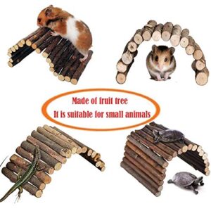 Hamiledyi  4 PCS Hamster Wooden Bridge Mouse Bridge Chew Toy Rat Natural Hideout Ladder for Small Animal Gerbils Guinea Pigs Rat Ferret Reptils  　